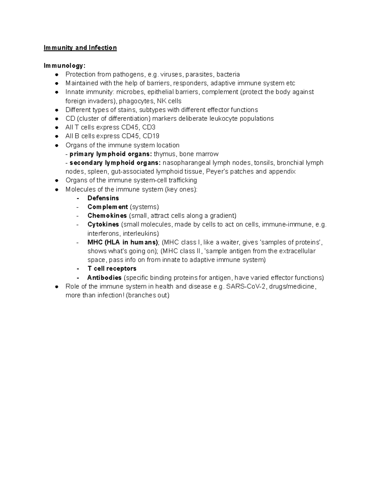 Immunity and Infection Introduction - Immunity and Infection Immunology ...