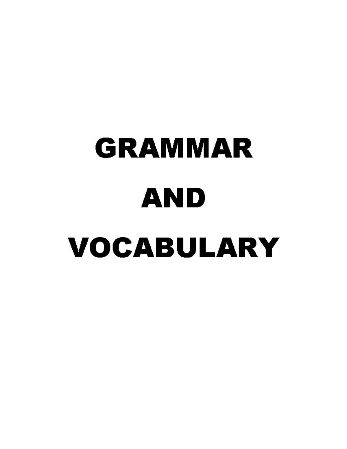 Grammar Full PDF - They are very useful - GRAMMAR AND VOCABULARY INDEX ...