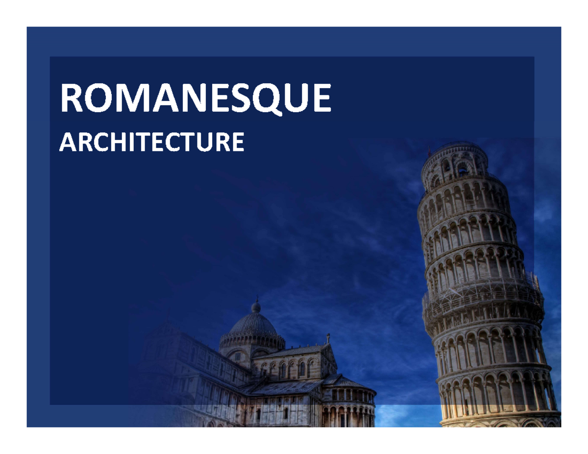 Romanesque - history of Roman architecture - ROMANESQUE ARCHITECTURE ...