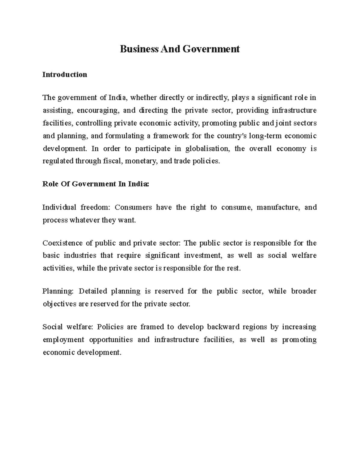 Business And Government - Business And Government Introduction The ...