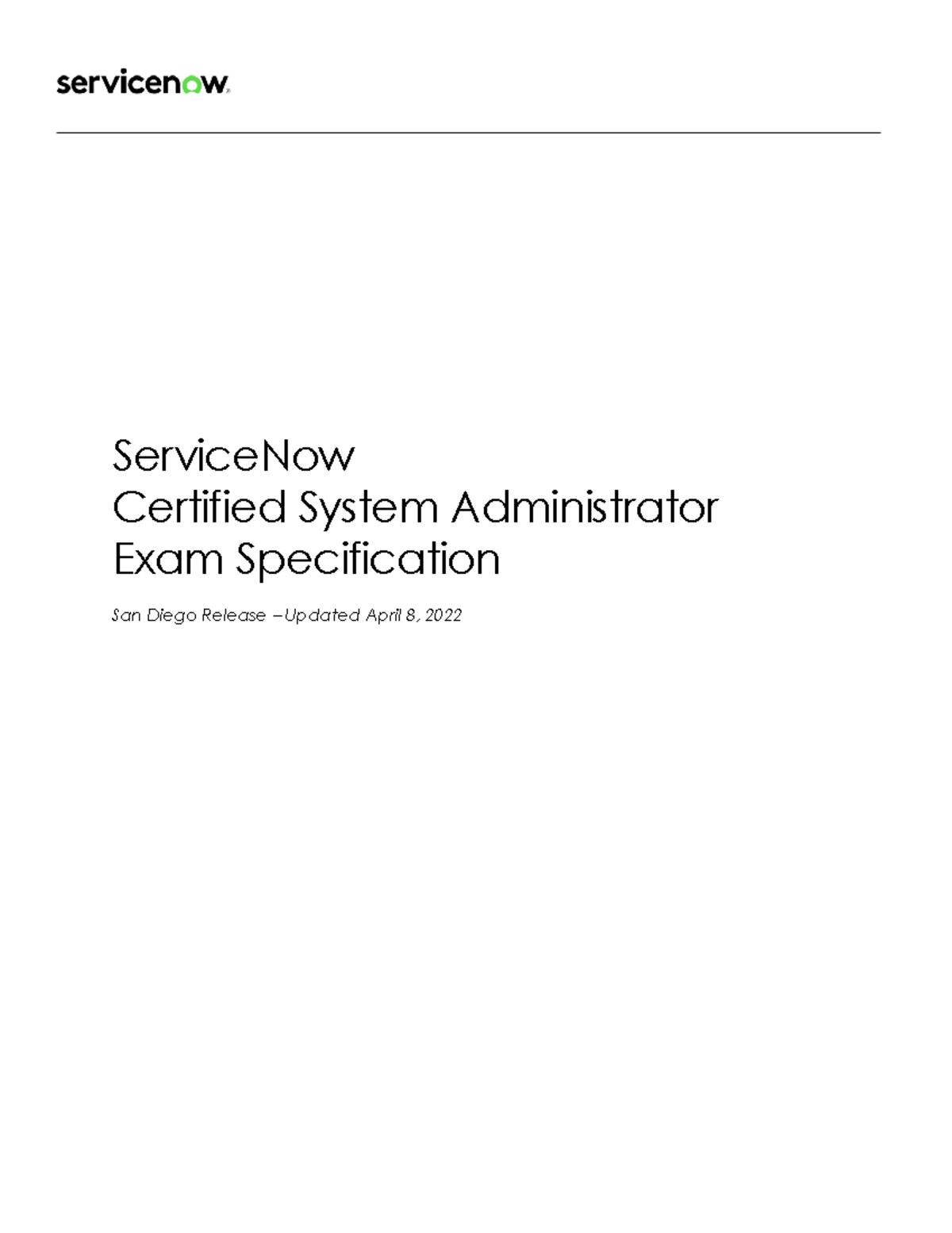 Servicenow sys admin exam specs - ServiceNow Certified System ...
