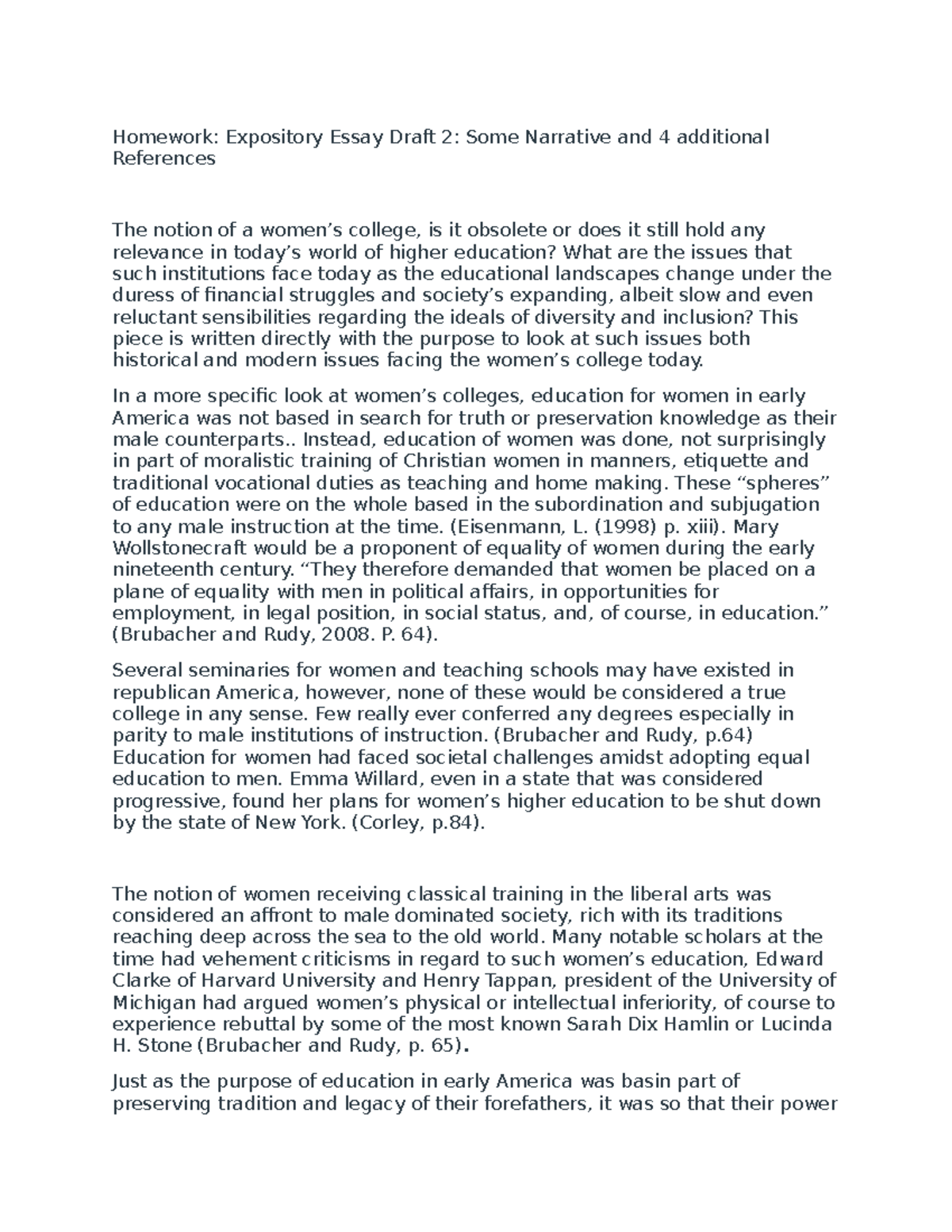 Homework - SQ assignment - Homework: Expository Essay Draft 2: Some ...