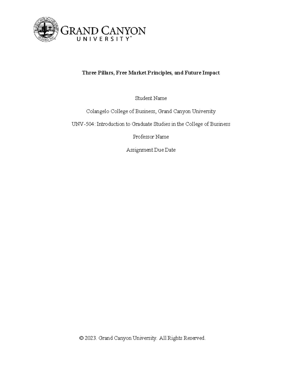 Reference List Worksheet copy - Three Pillars, Free Market Principles ...