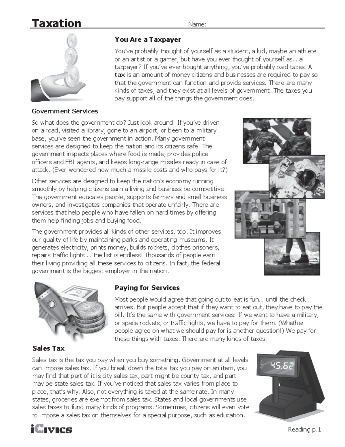 Taxation Student Docs - answers - Reading p. Government Services So ...