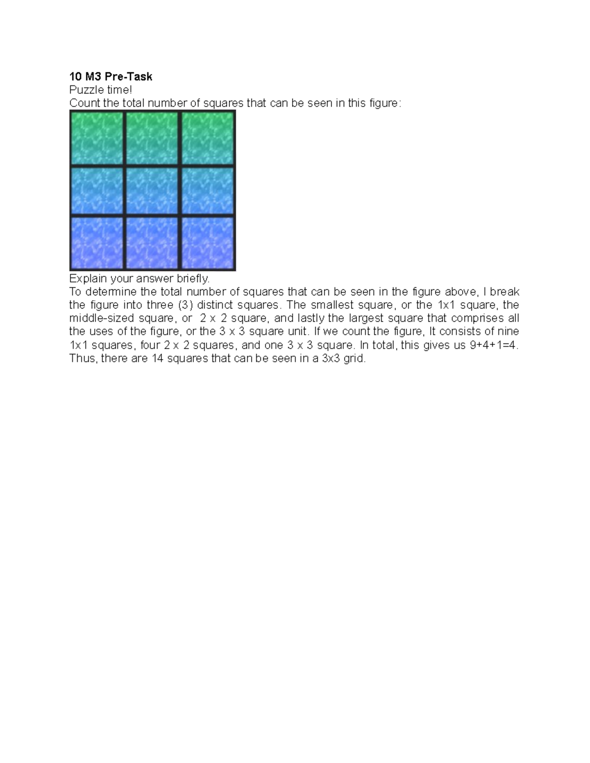 10 M3 Pre - FIGHTING/1 - 10 M3 Pre-Task Puzzle time! Count the total ...