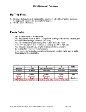 Exam 2 Full - back exam - Buses Registers to RAM Register Transfer ...