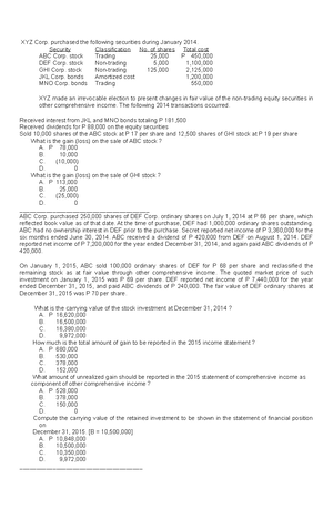 Intermediate Accounting 2 - Investment in associate (FVOCI, FVPL, FVAC ...