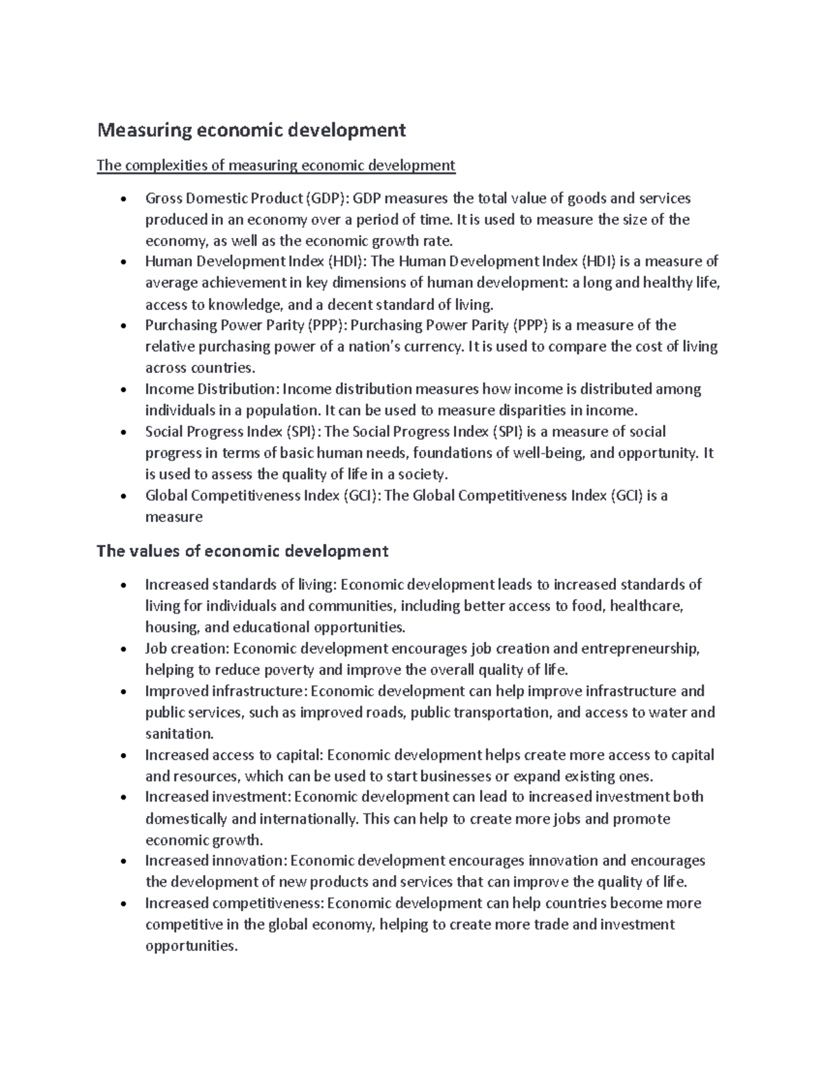 Econ development - Measuring economic development The complexities of ...