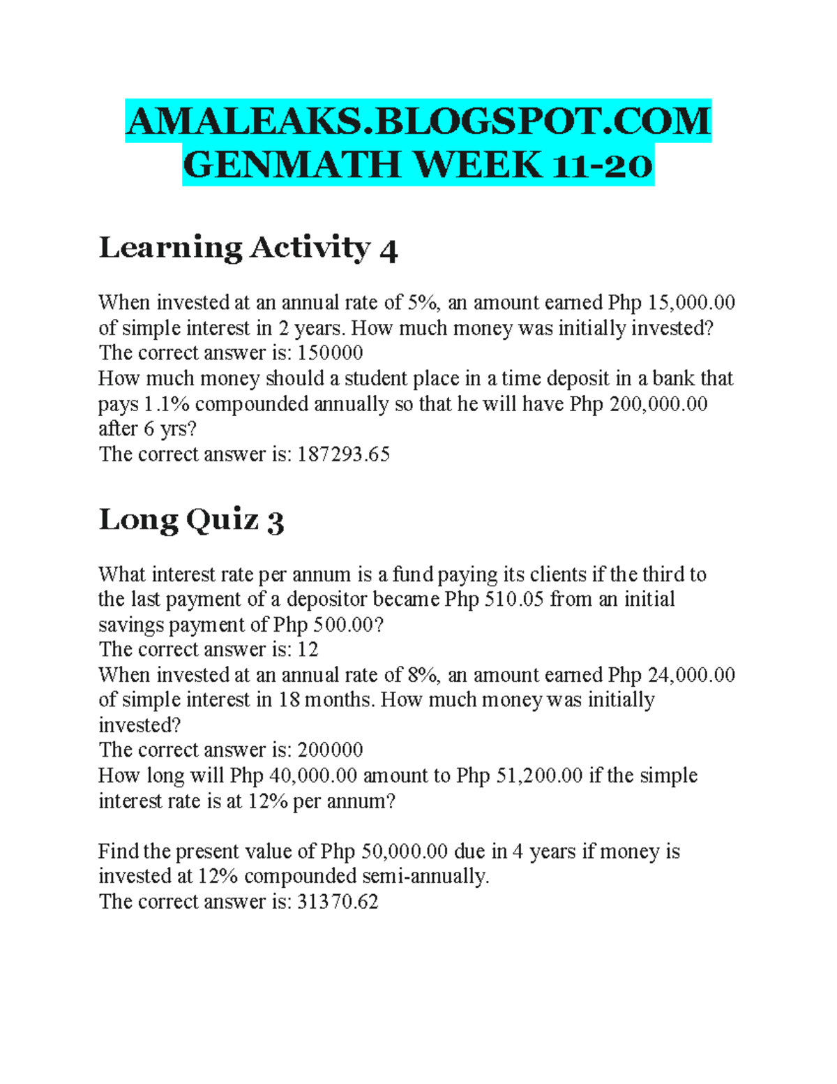 Thank YOU Gen Math Week 11 20 - AMALEAKS.BLOGSPOT GENMATH WEEK 11 ...