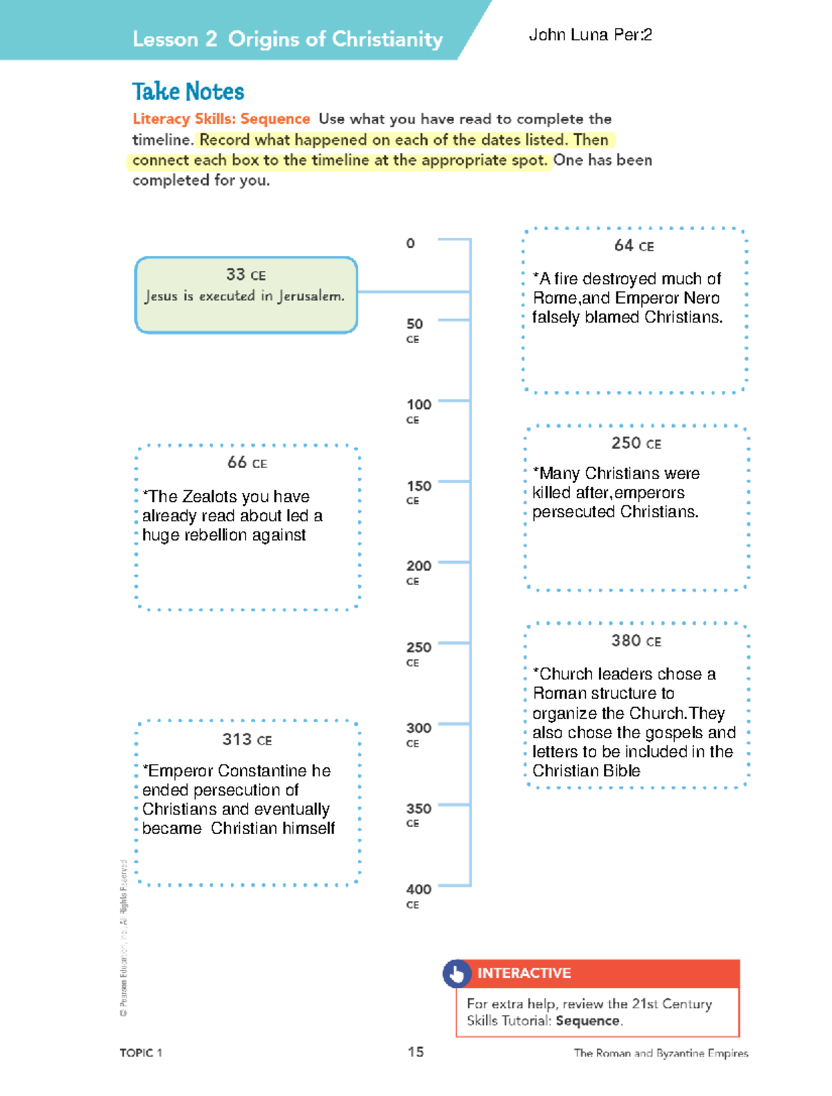 John Luna - 1.2 AJ p. 15 Timeline - John Luna Per: - Studocu