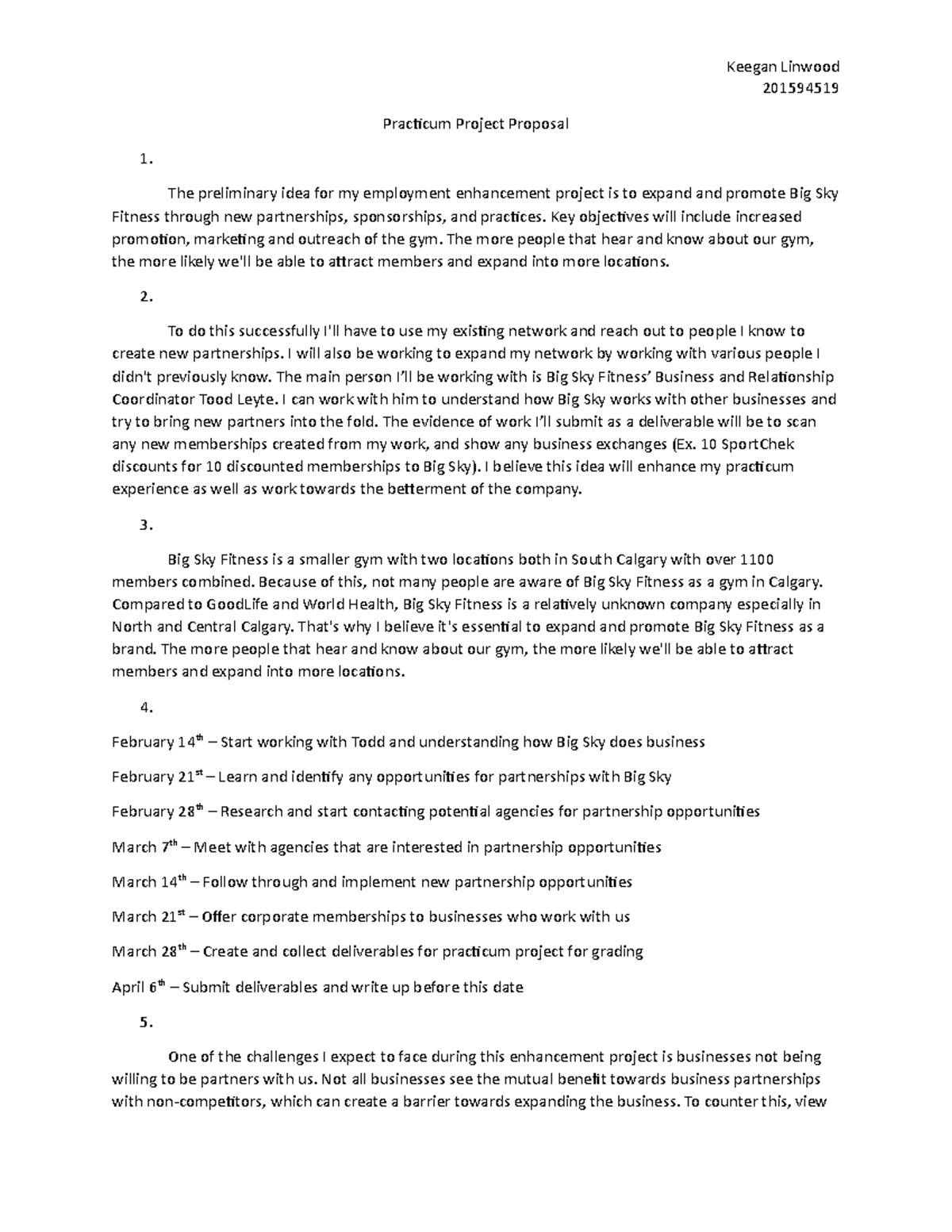 Practicum Project Proposal - Keegan Linwood 201594519 Practicum Project ...