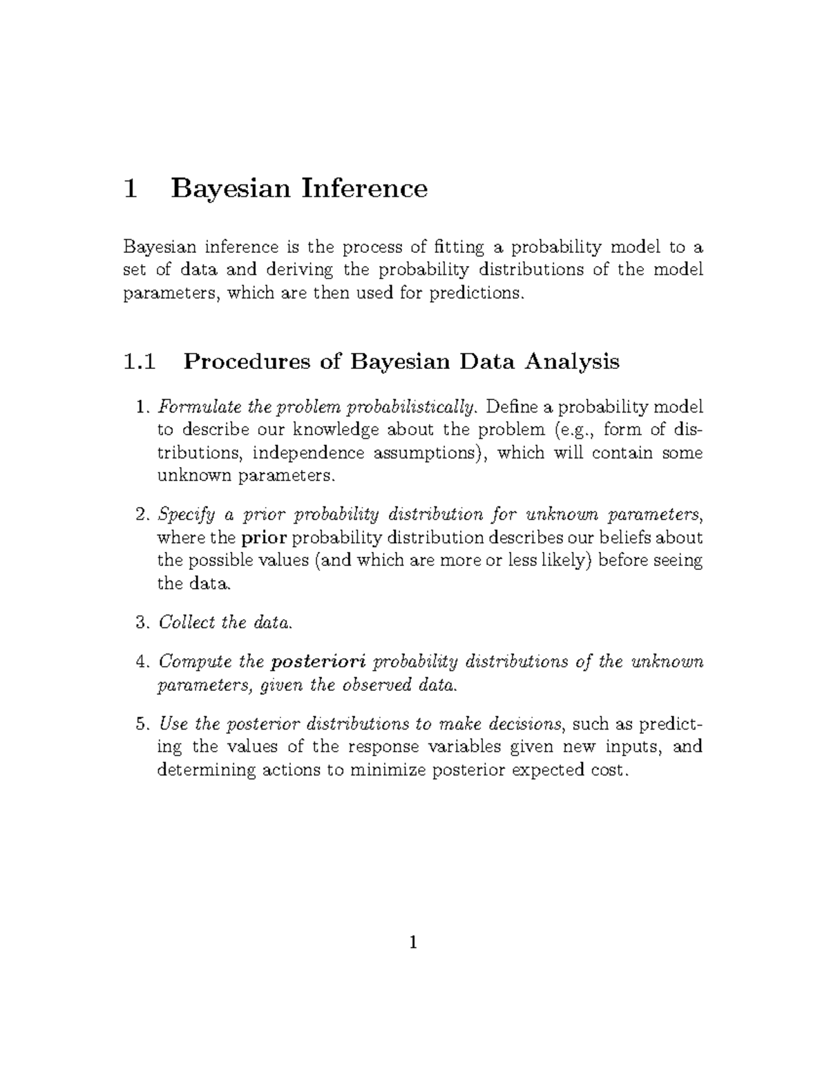 Lec6 Bayesian inference clean - 1 Bayesian Inference Bayesian inference ...