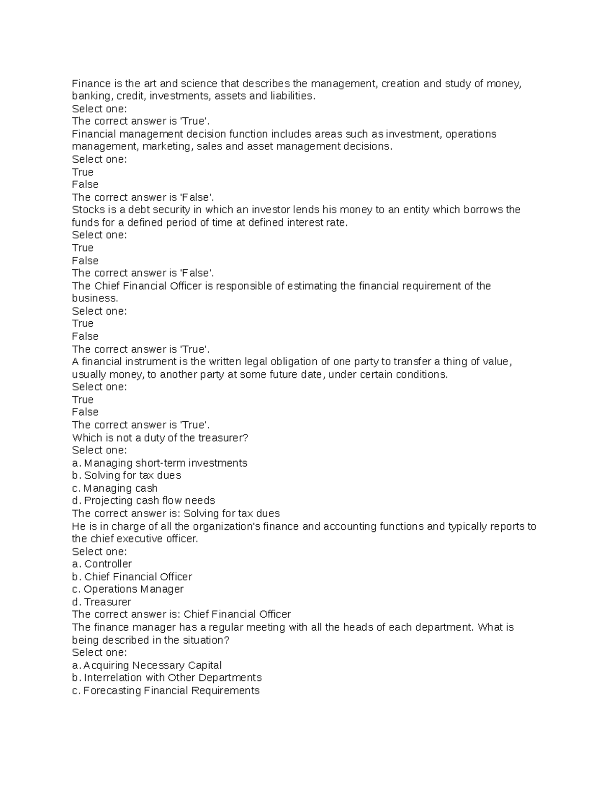 BFIN 1ST Grading - Finance is the art and science that describes the ...