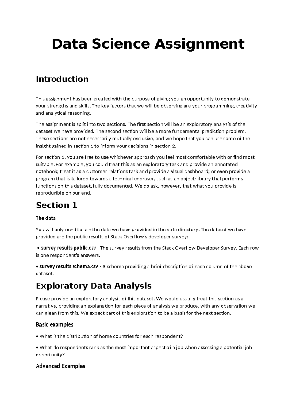 Data Science Assignment (D) - Data Science Assignment Introduction This ...