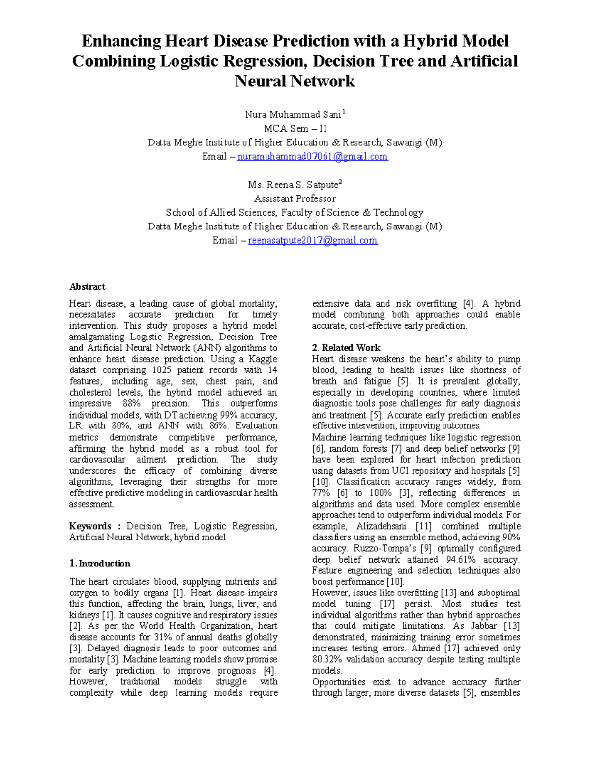 BIBA Enhancing Heart Disease Prediction with a Hybrid Model Combining Decision Tree, Logistic ...
