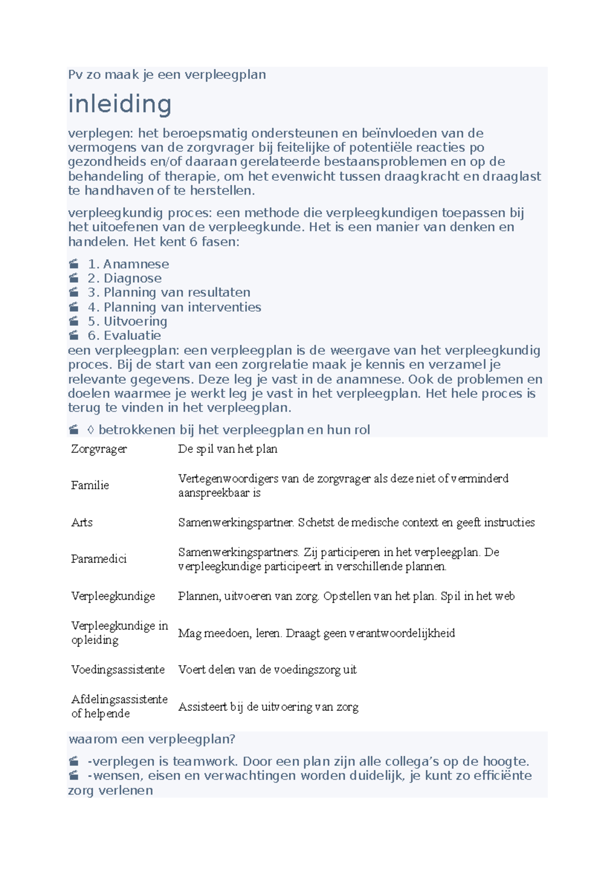 Zo maak je een Verpleegplan - Pv zo maak je een verpleegplan inleiding ...