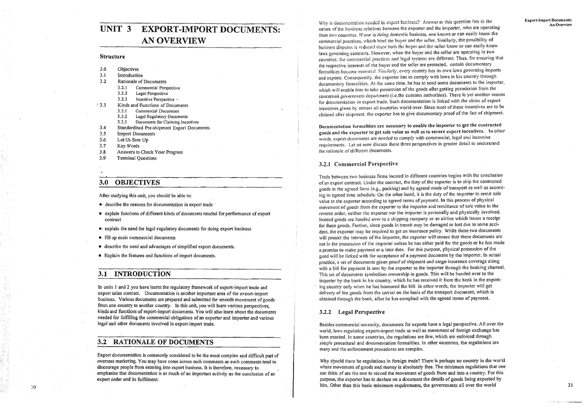 Unit-3 - Text Book - Chapter 3 - EXPORT-IMPORT DOCUMENTS: AN OVERVIEW ...
