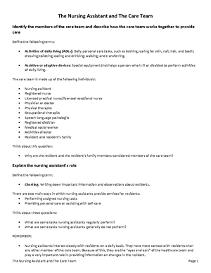 CNA Notes - Summaries and bullet points of every chapter in The Nursing ...