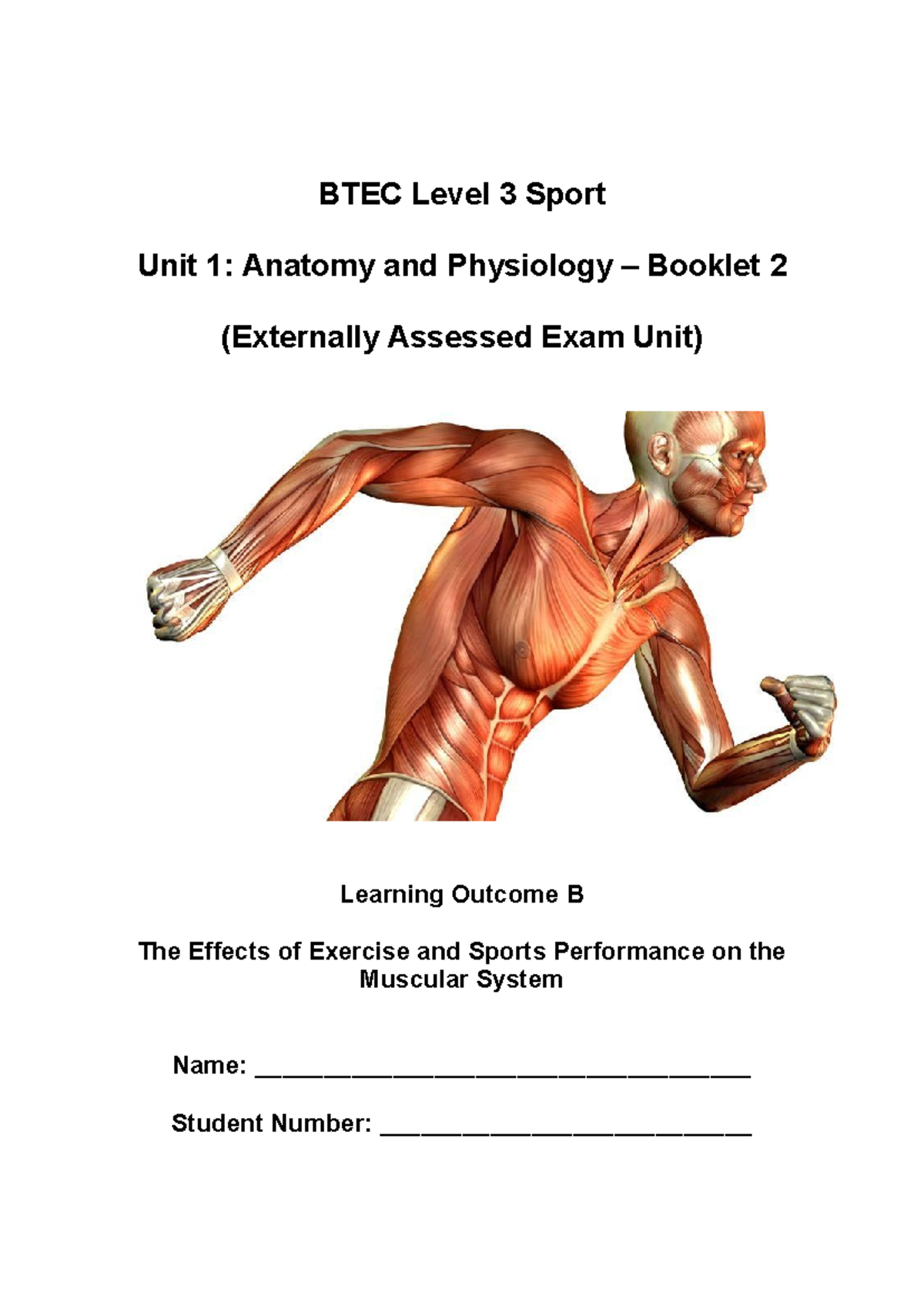 BTEC Sport Summer Transition Work 2 - BTEC Level 3 Sport Unit 1: Anatomy and Physiology ...