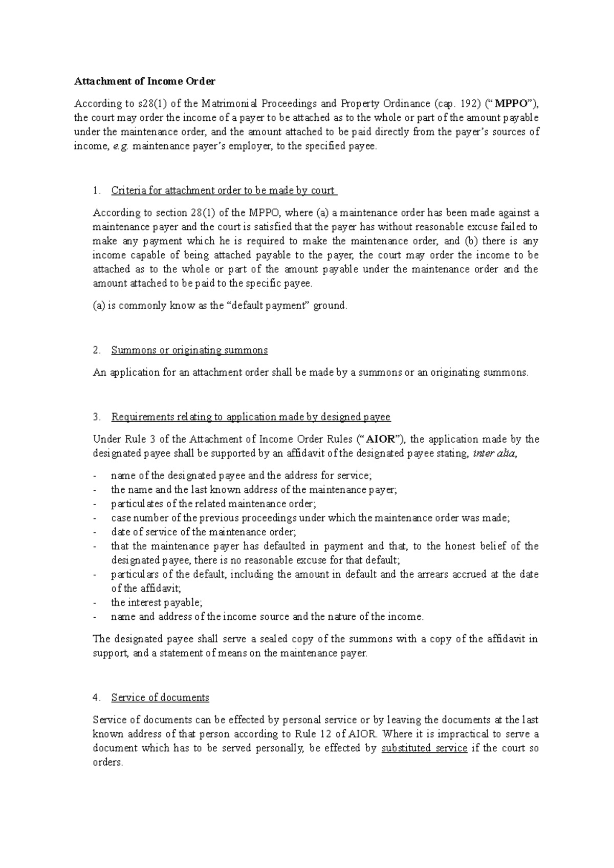 Attachment of Income Order - Attachment of Income Order According to ...