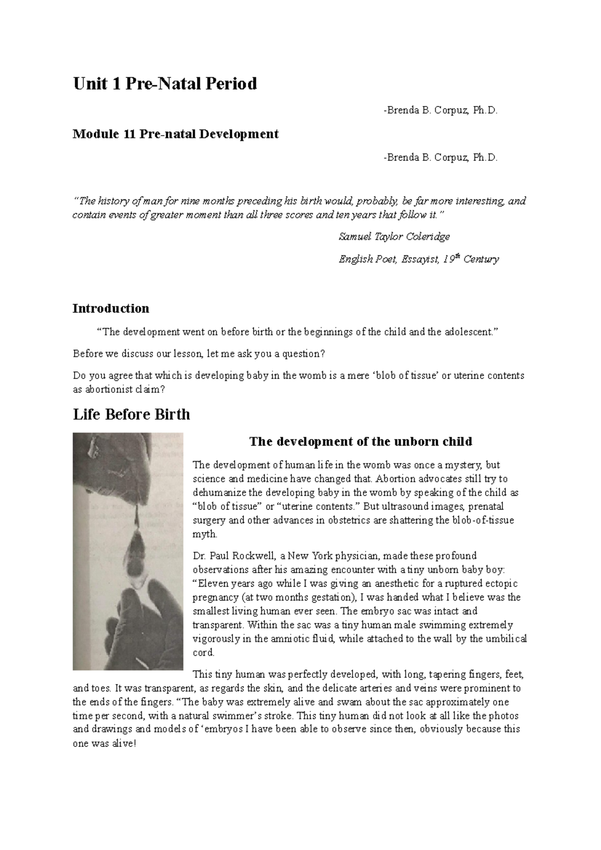 Unit 1 Pre - Unit 1 in the Child and Adolescence Learning - Unit 1 Pre ...