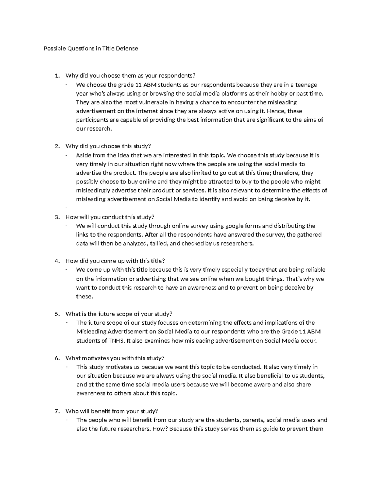 E222ll2d Zu TV - Research - Possible Questions in Title Defense Why did ...