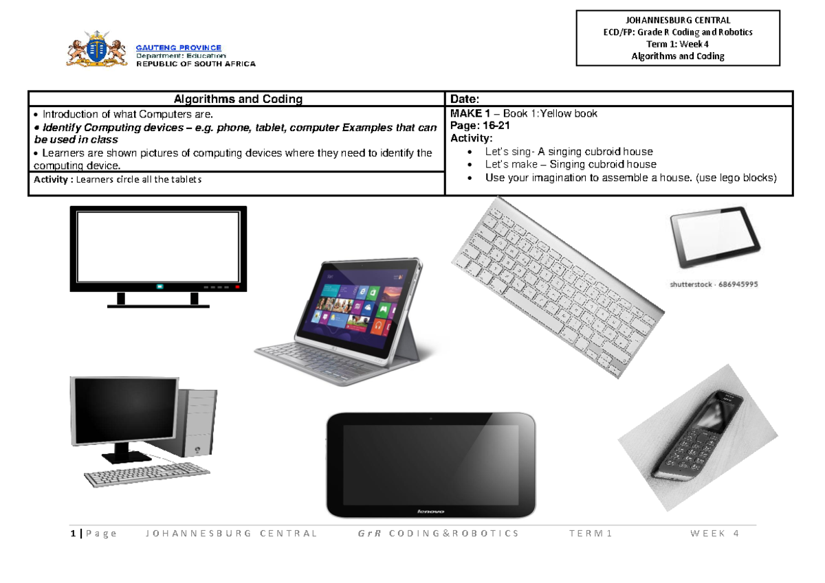 4 JJV Algorithms and coding T1 W4 - 1 | P a g e J O H A N N E S B U R G ...