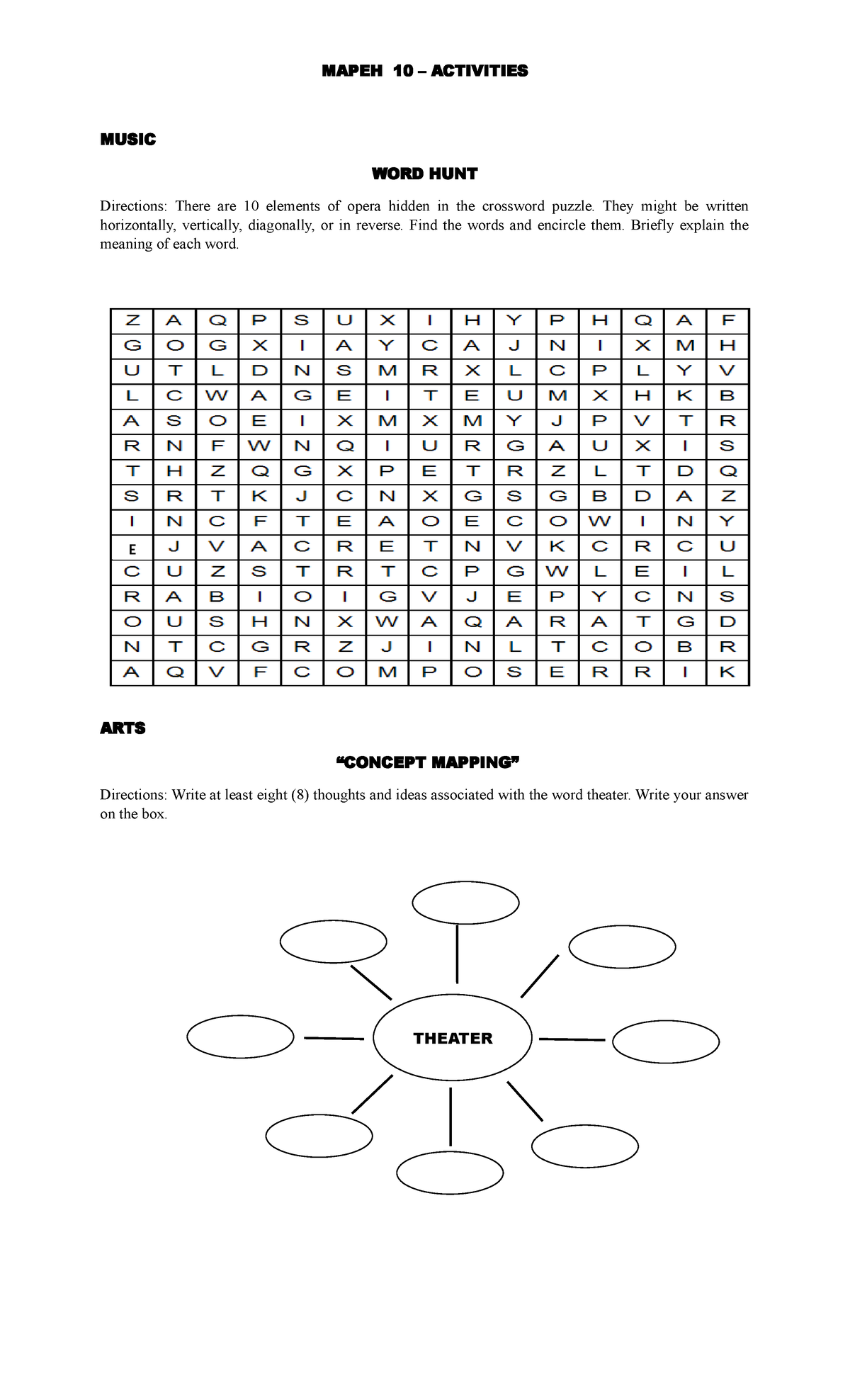 Mapeh 10 - Activities WEEK 3 -4 - Answer - E MAPEH 10 – ACTIVITIES ...
