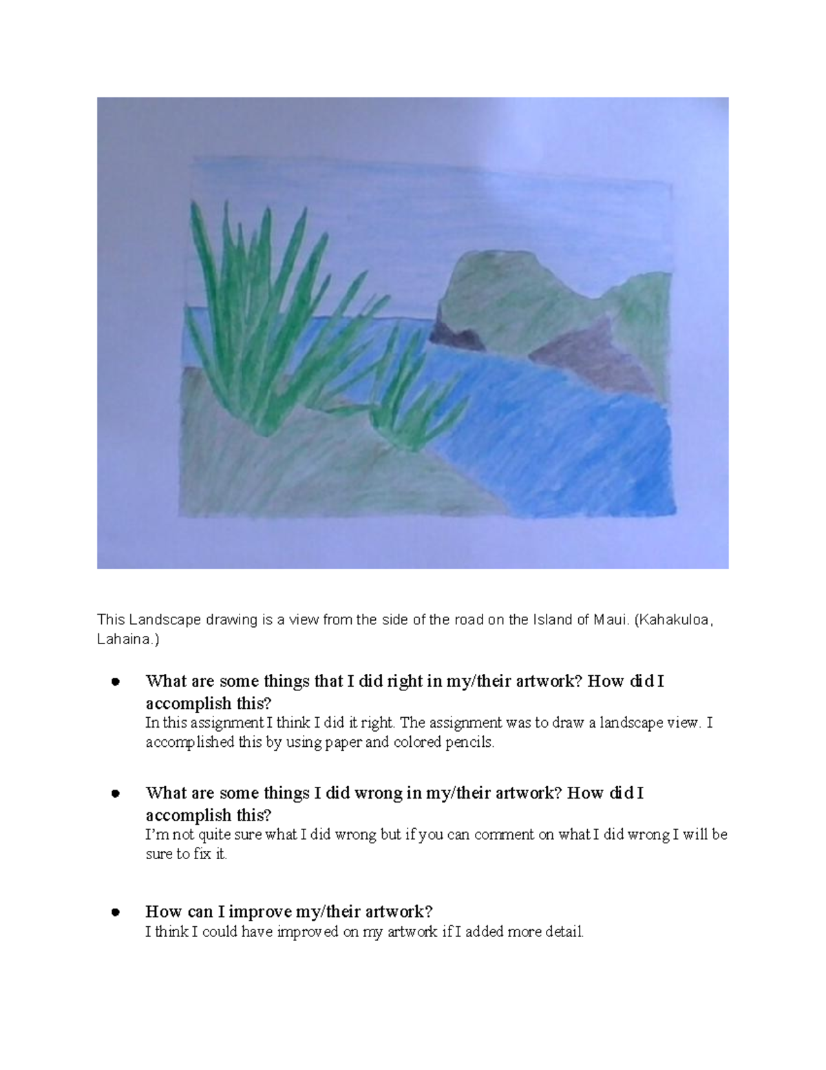 Design 2 Observational Landscape Self Critique - This Landscape drawing ...