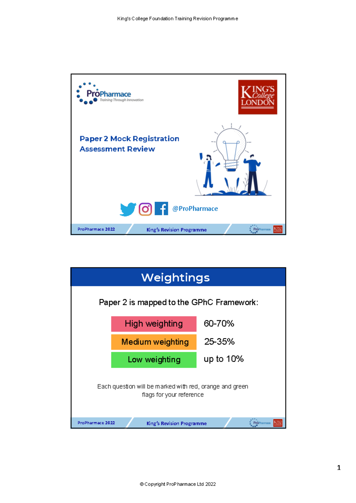 Kings mock paper 2 review - 1 Paper 2 Mock Registration Assessment Review @ProPharmace ...