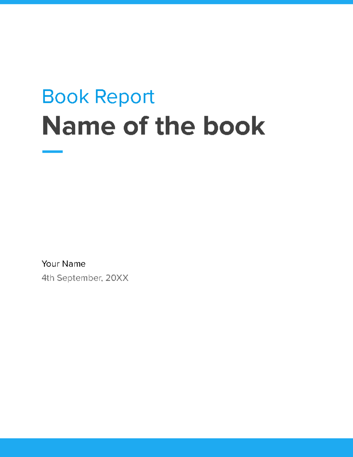 Book report 324 - Book Report Name of the book Your Name 4th September, 20XX Introduction 1 ...