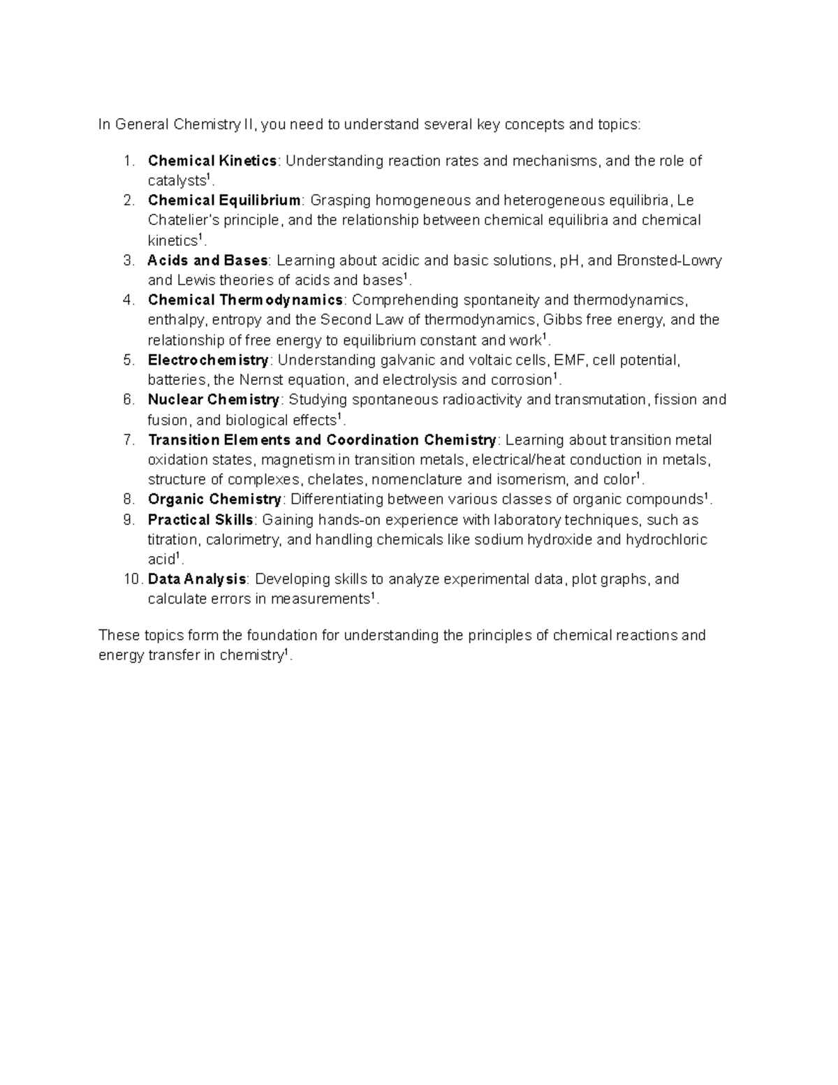 Chem 104 - In General Chemistry II, you need to understand several key ...