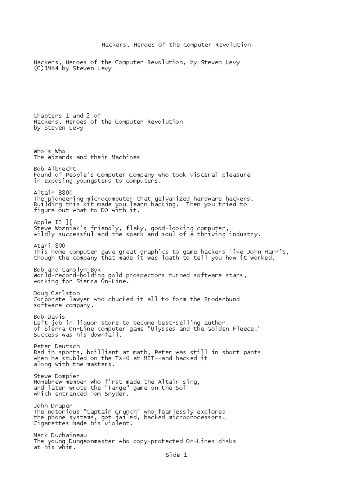 Hackers Heroes of the Computer Revolution - - Studocu