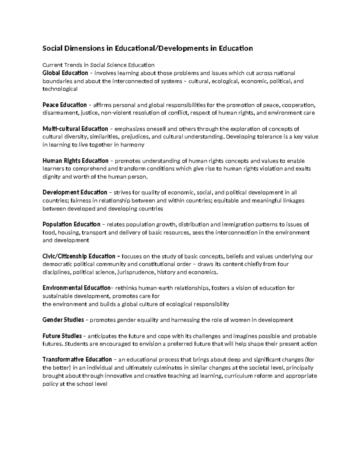 Social Dimensions in Educational - Social Dimensions in Educational ...