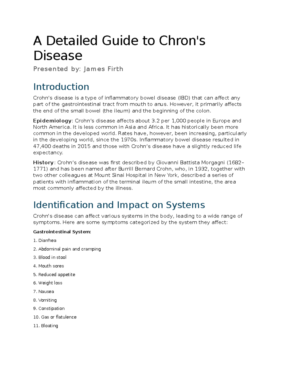 A Detailed Guide to Chron - A Detailed Guide to Chron's Disease ...