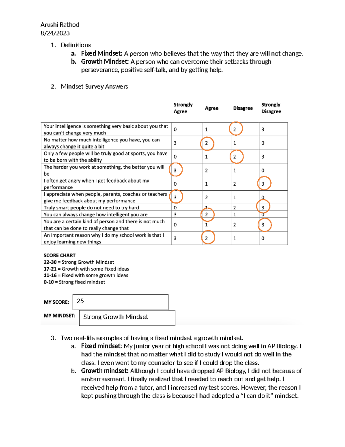 2.4 Reflection (Module 2) - Arushi Rathod 8/24/ 1. Definitions a. Fixed ...
