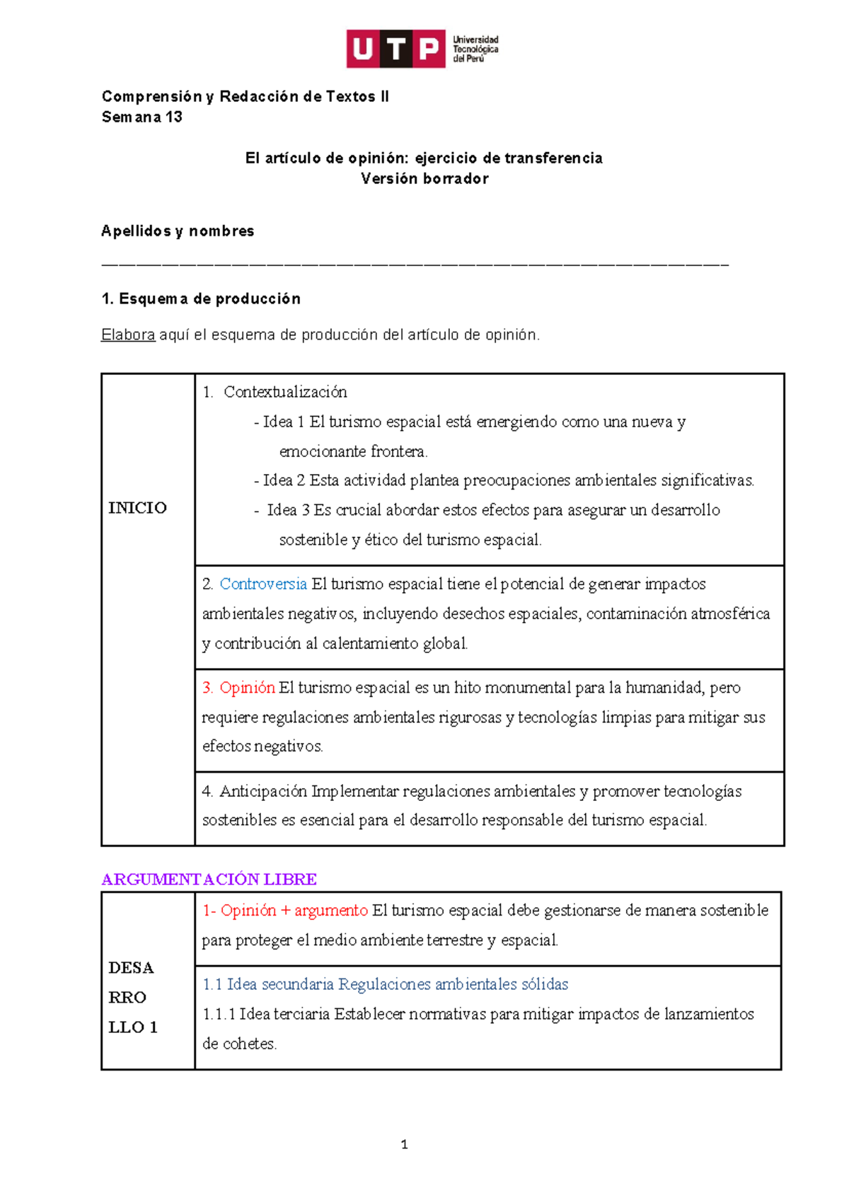 Semana 13 - artículo de opinión ejercicio de transferencia borrador ...