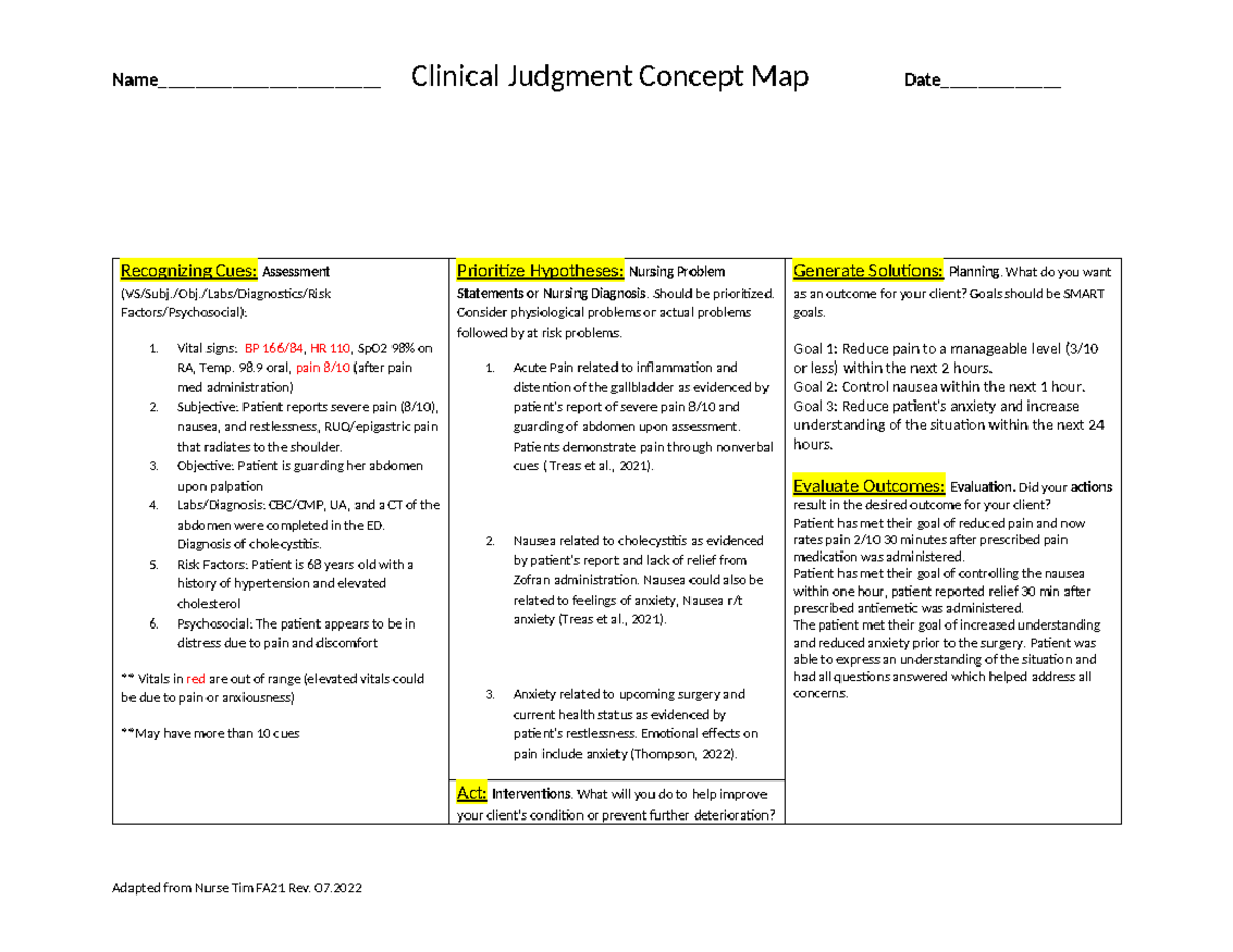 Module 5 | Comfort Module: Pain - Name________________________ Clinical ...