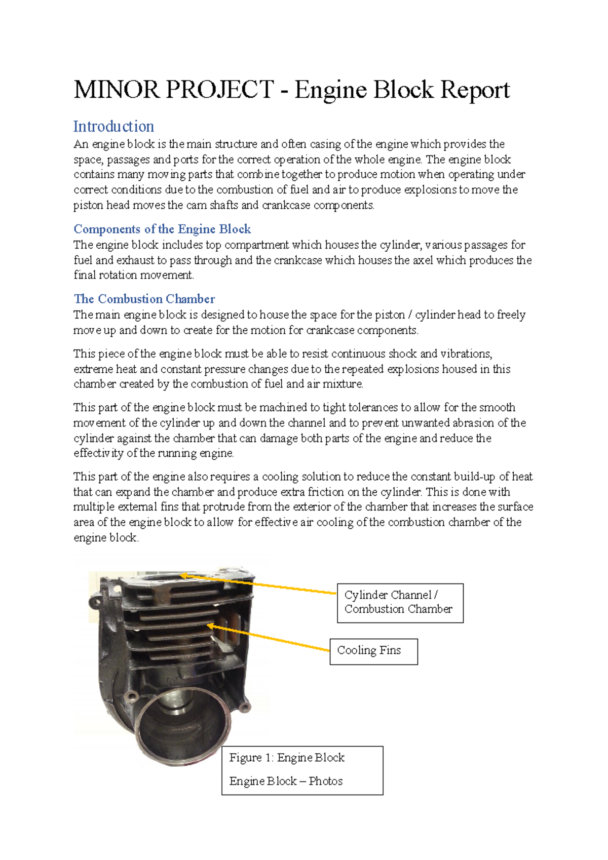 Minor Project - Engine Block - MINOR PROJECT - Engine Block Report ...