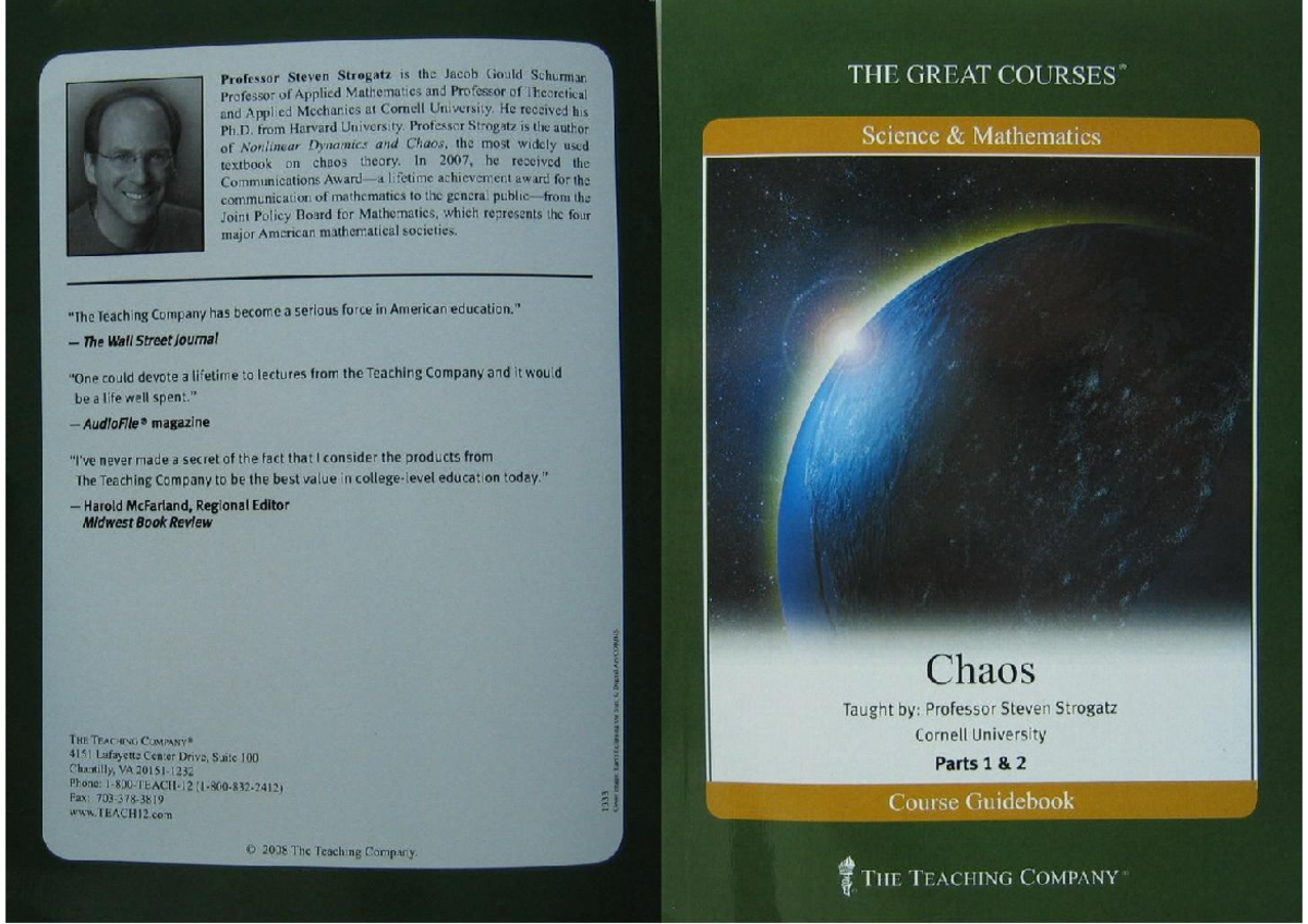 Strogatz, Steven - Chaos. Part I & II (Course guidebook) - Matemáticas ...