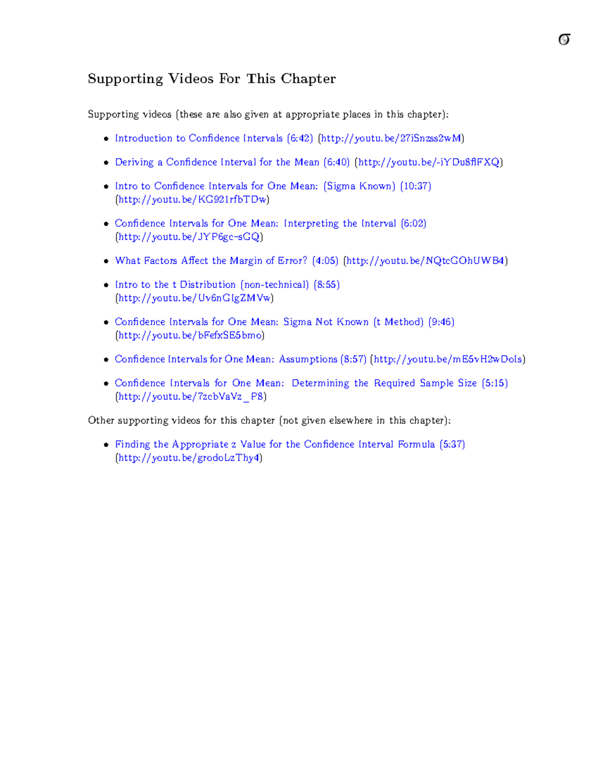 chapter 7 textbook - Supporting Videos For This Chapter Supporting videos (these are also given ...