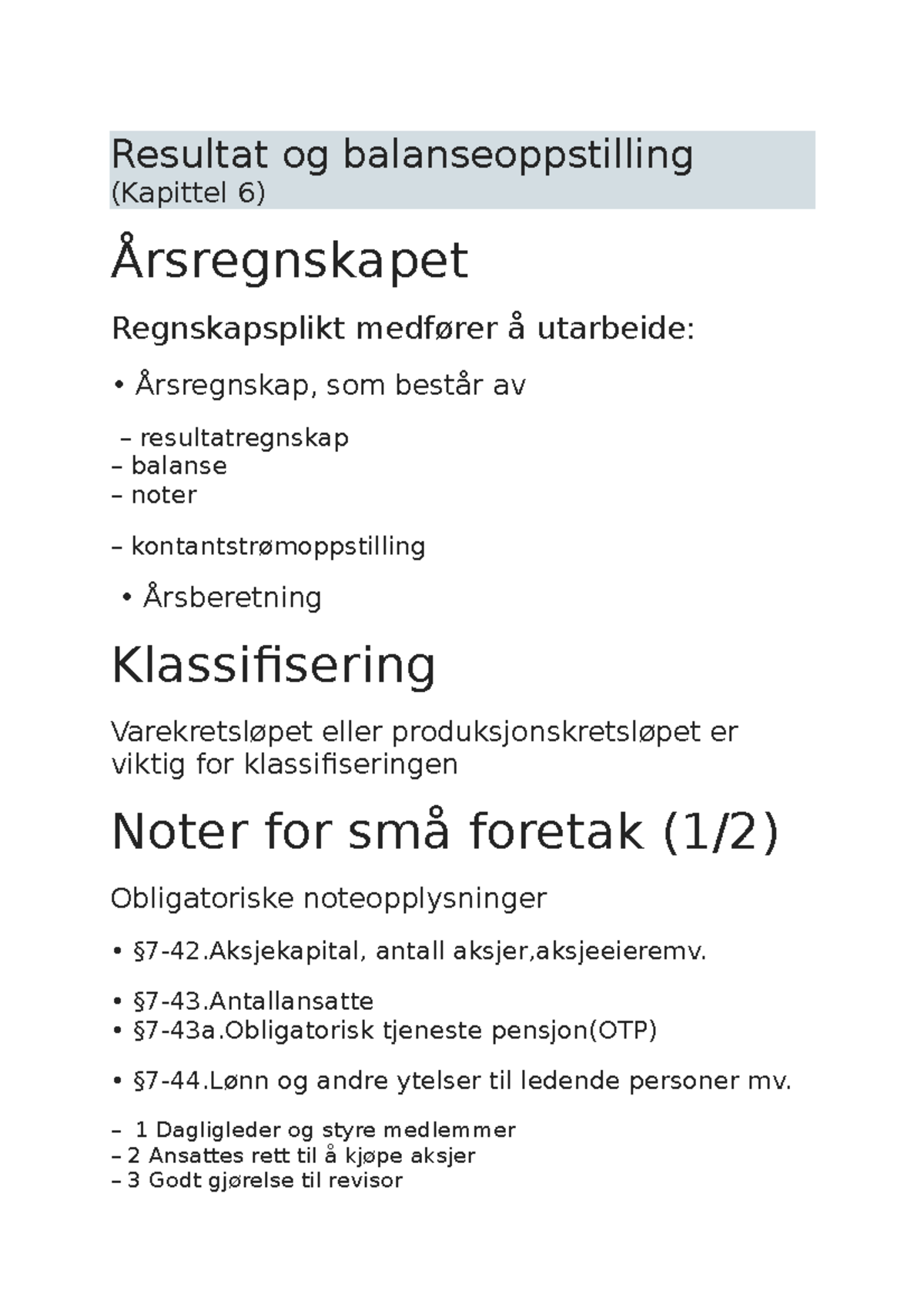 6 6 6 6 6 Resultat og balanseoppstilling - Resultat og ...