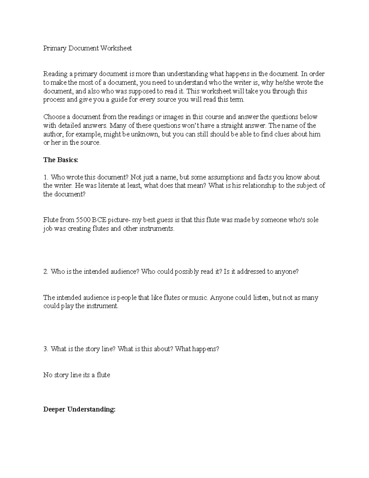 Primary source project 1 - Primary Document Worksheet Reading a primary ...
