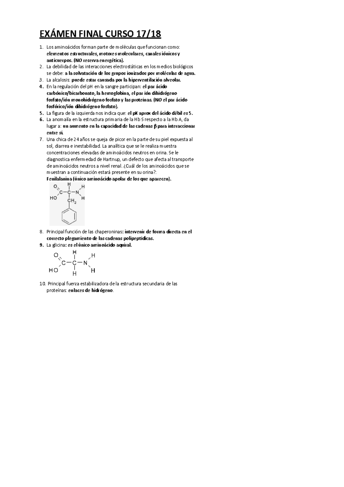 Examenes bioquimica de otros años, pasads a limpio.docx - Documentos de ...