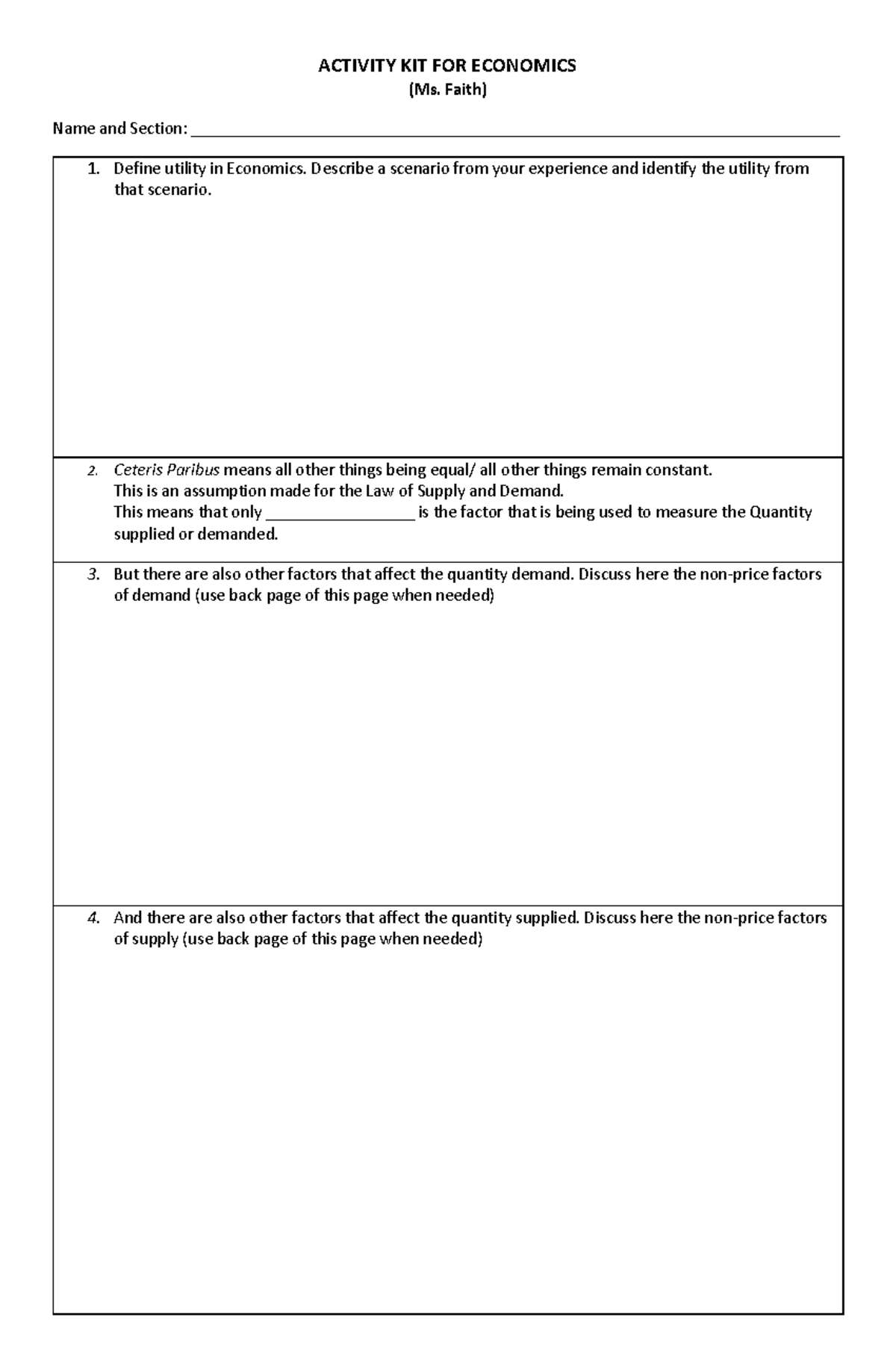 Activity KIT FOR Economics Version 2 - ACTIVITY KIT FOR ECONOMICS (Ms ...