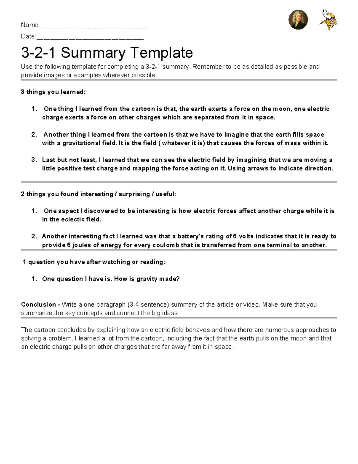 Copy for Jefferson Gonzalez [Template] 3-2-1 Summary Template - Name