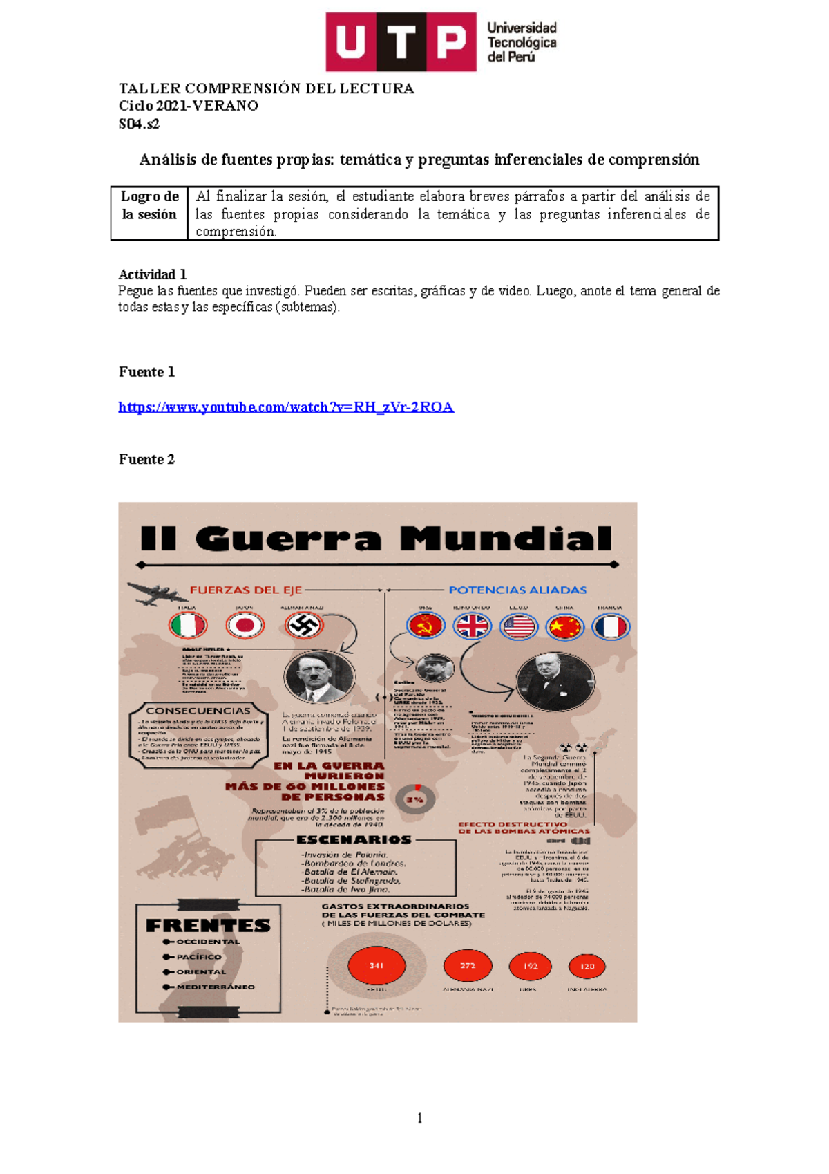 Segunda guerra mundial - TALLER COMPRENSIÓN DEL LECTURA Ciclo 2021 ...