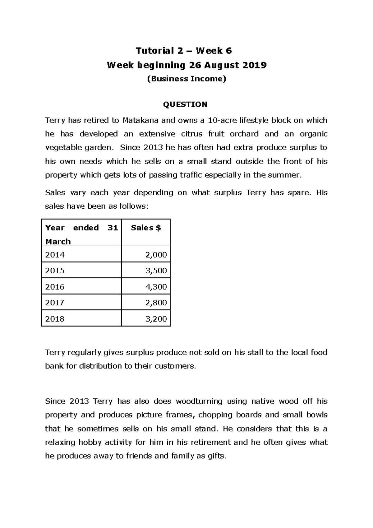 Tutorial 2 case scenario and quetsions - Tutorial 2 – Week 6 Week ...