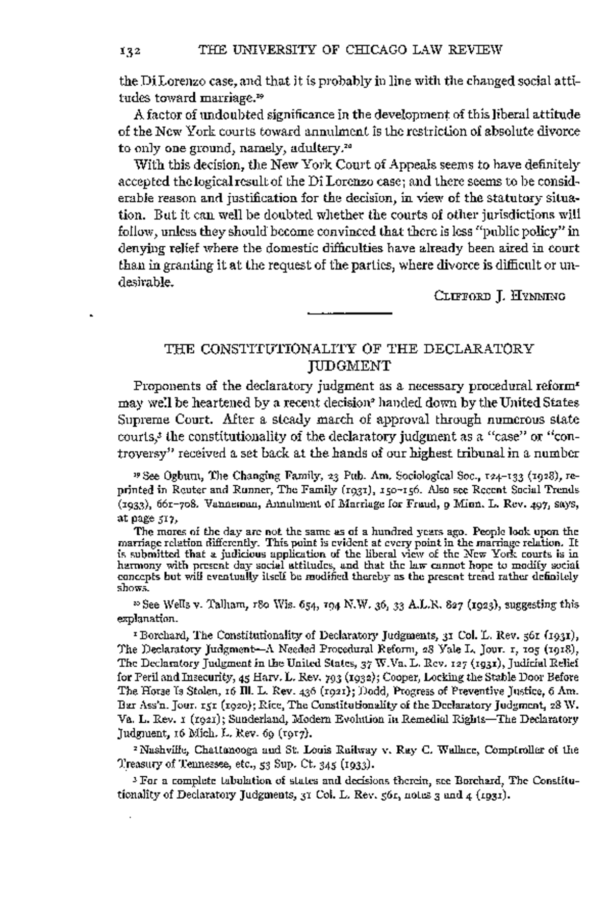 The Constitutionality of the Declaratory Judgment - THE UNIVERSITY OF ...