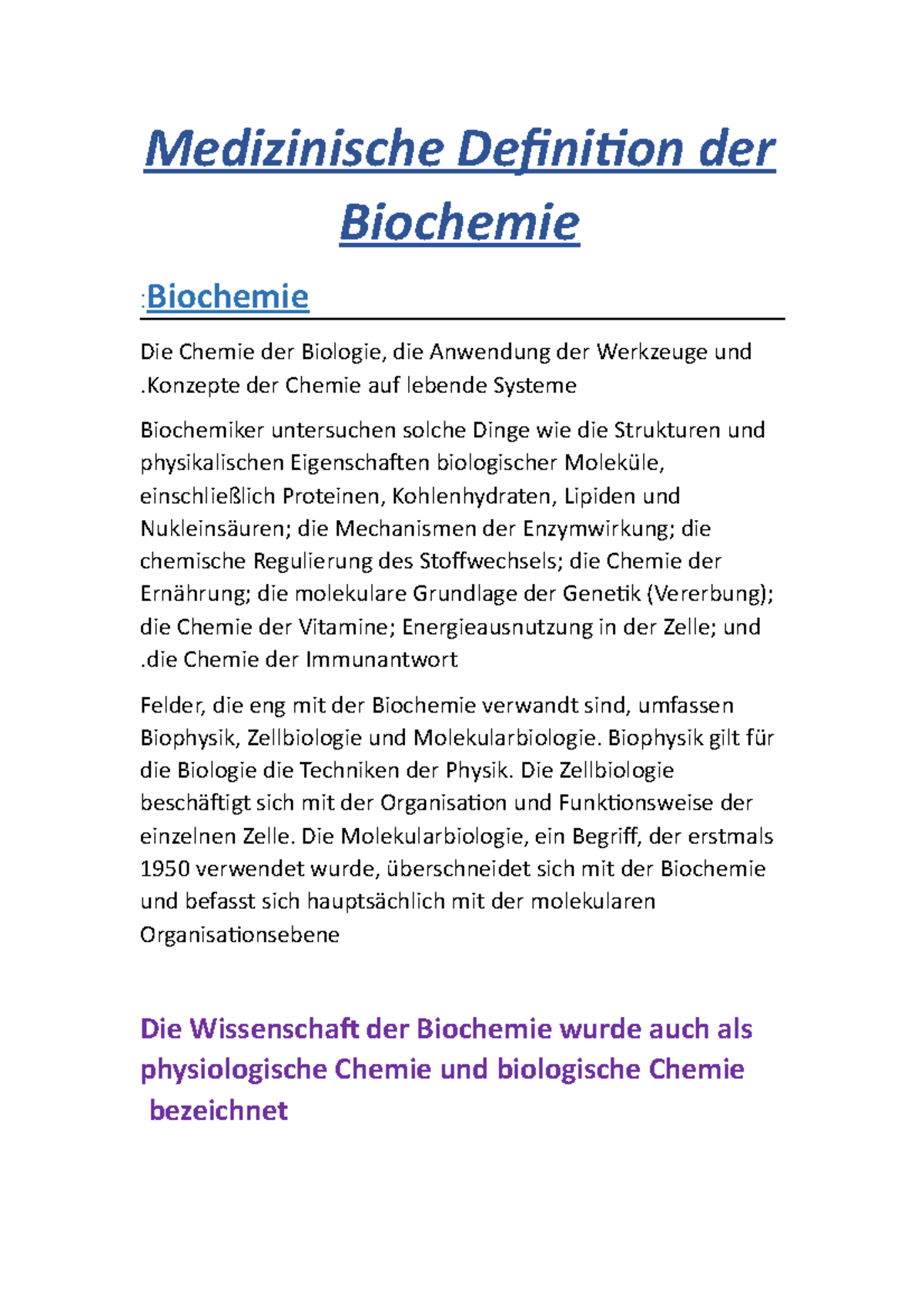 Definition der Biochemie - Medizinische Definition der Biochemie ...